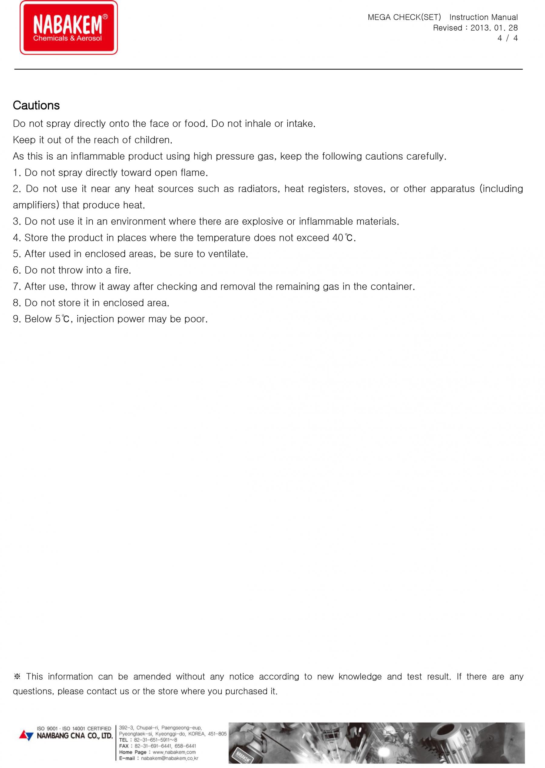 ชุดน้ำยาตรวจสอบแนวเชื่อม NABAKEM MEGA CHECK